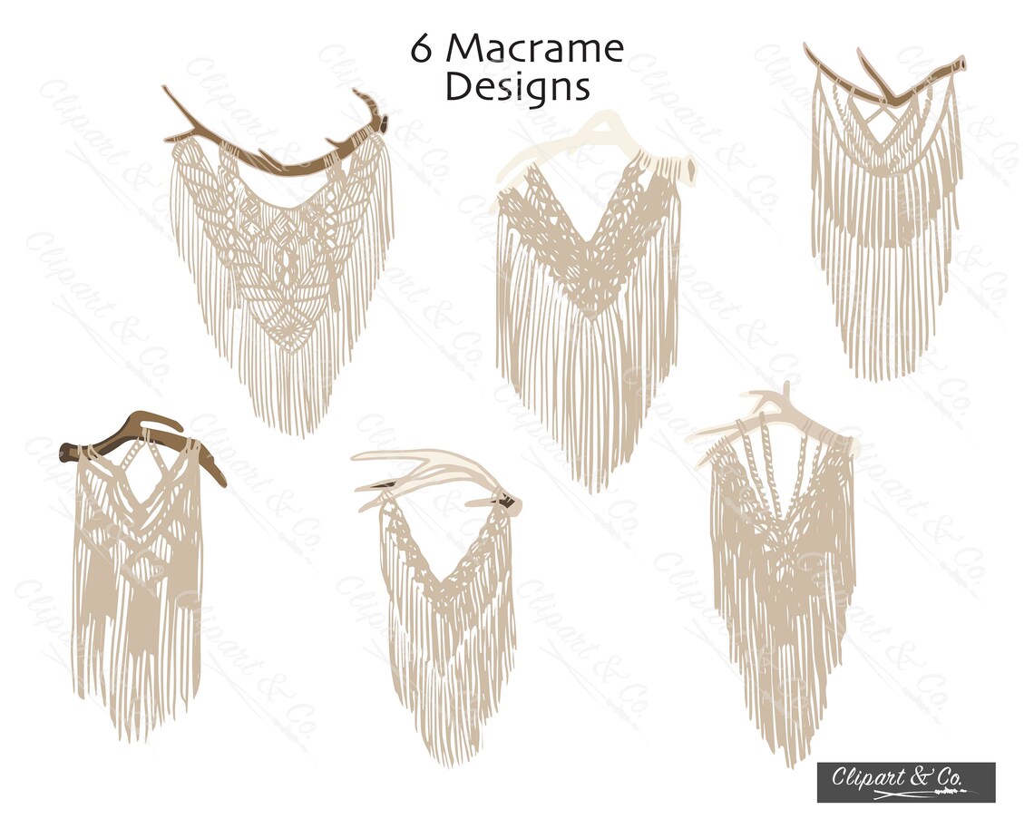 Macrame SVG, Macrame PNG, Antler Clipart, Boho Clipart SVG, Boho ...