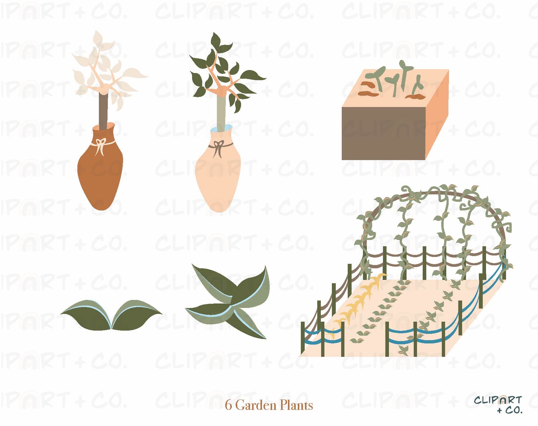 Spring Garden Clipart Bundle Garden Digital Papers Garden - Etsy