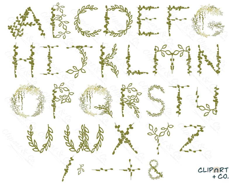 Botanical Letters SVG - Leafy Letters SVG - Greenery Alphabet ...