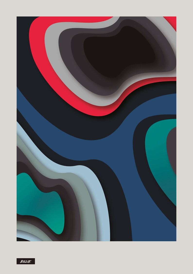 Geometric Guitar Poster, Digital Art Download, Modern Music Print, Cafe ...
