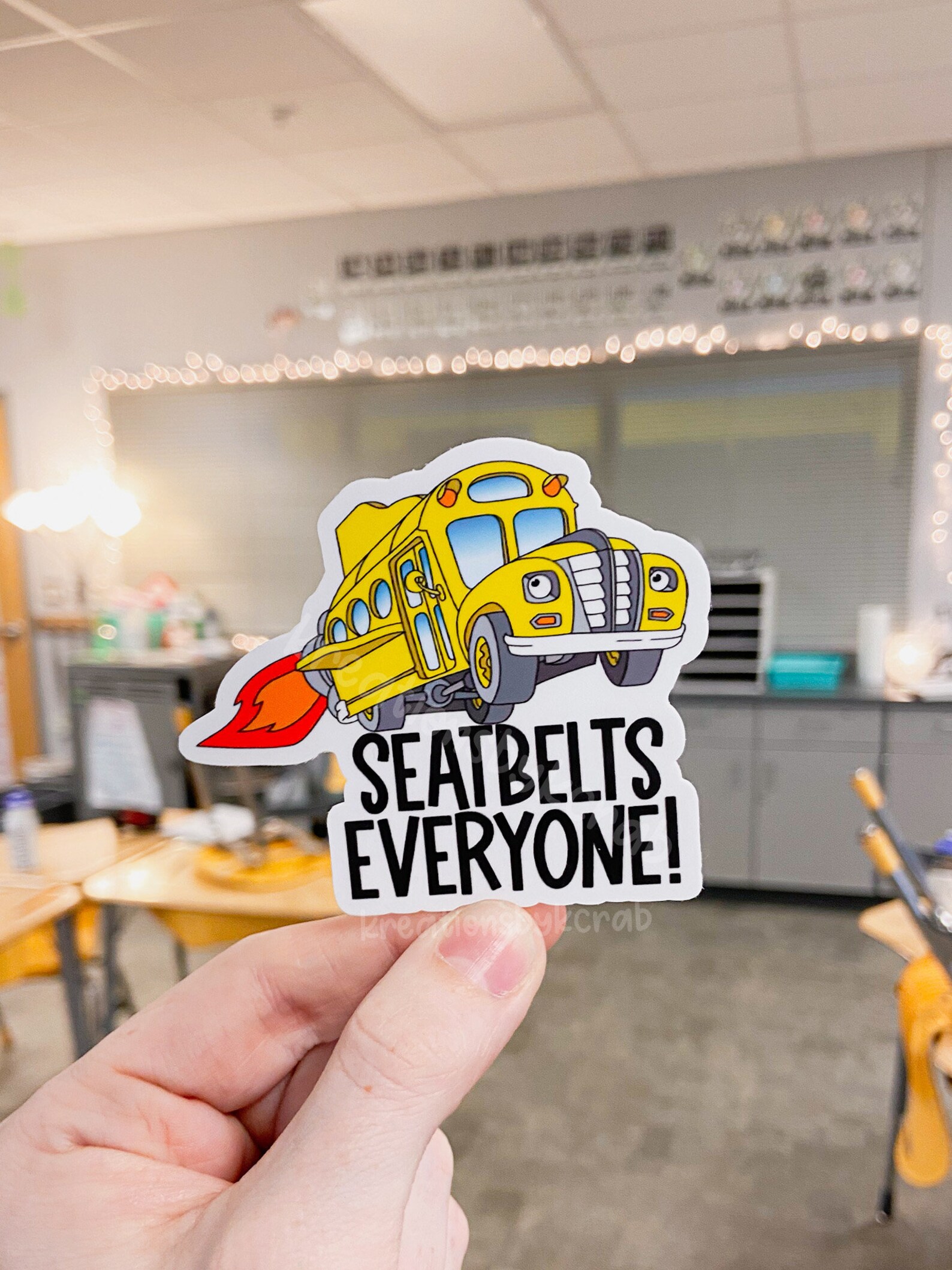 Seatbelts Everyone magic School Bus Sticker Waterproof & - Etsy