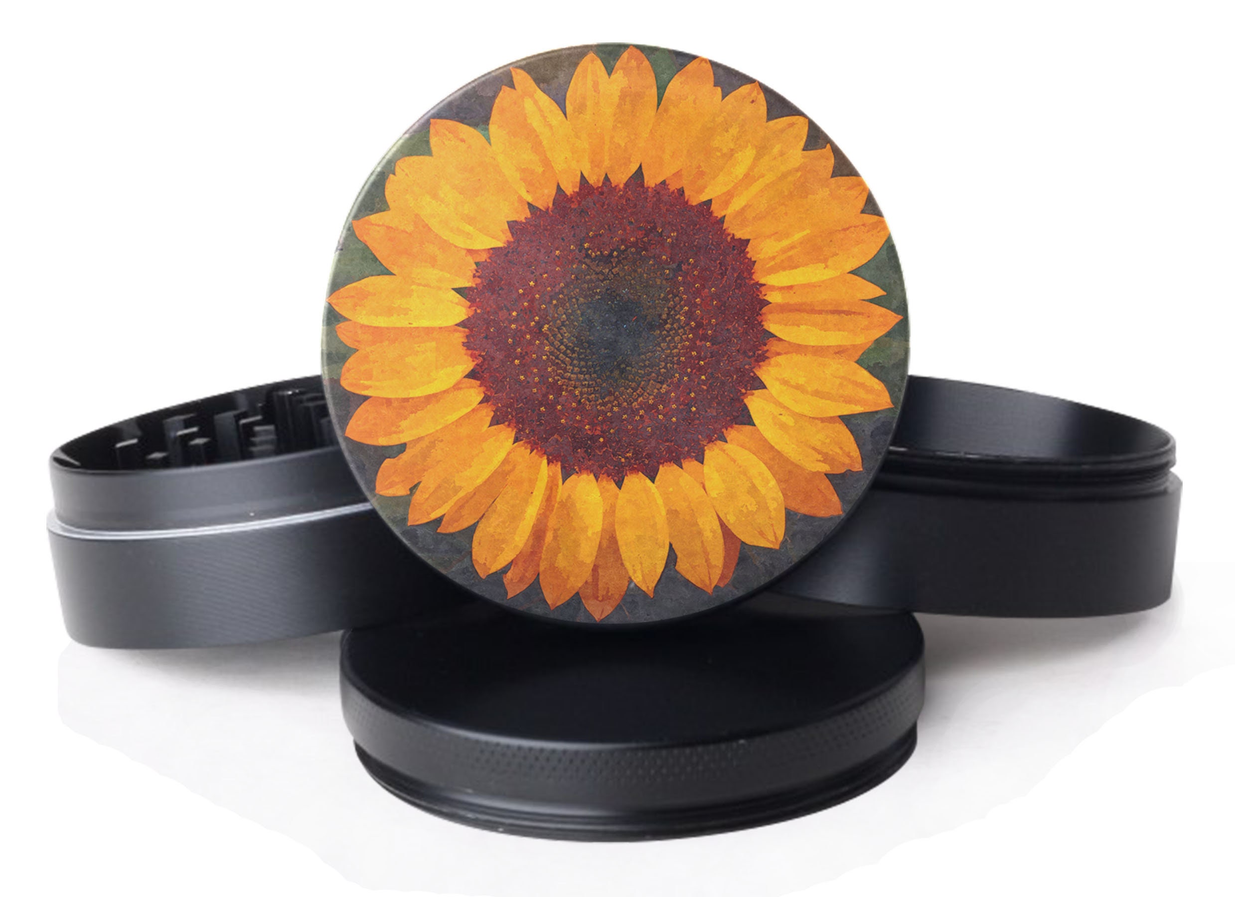 Sunflower Double-sided Print Large Metal Grinder Dry Herb - Etsy