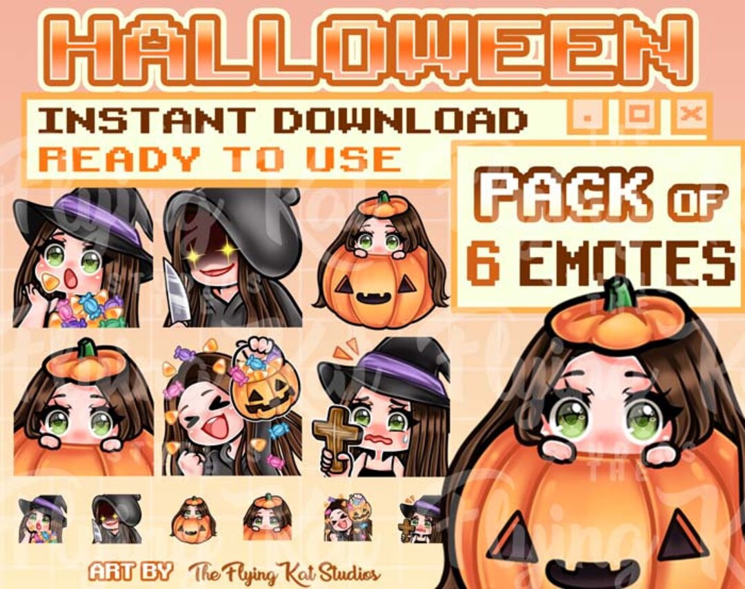 Twitch Halloween Emote / Halloween Emotes / Chibi Emotes / Halloween ...