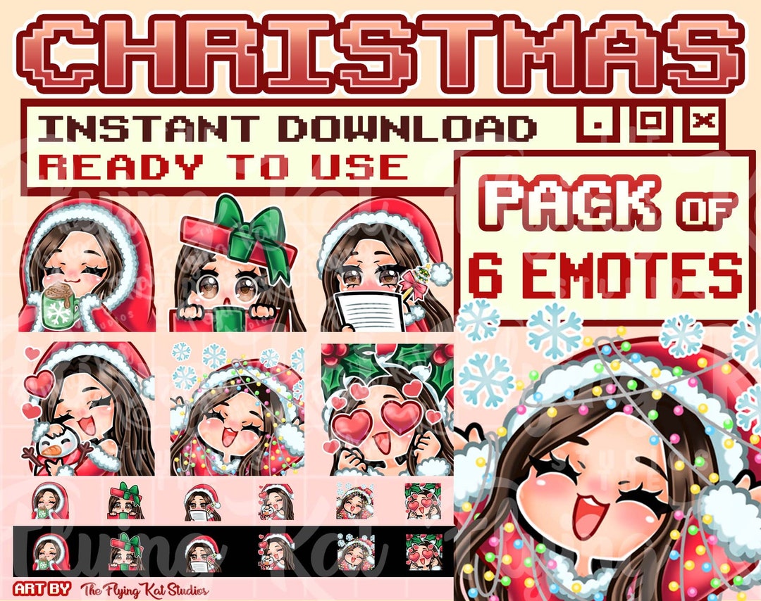 P2U Emotes / Christmas Emote / Twitch Christmas Emotes / Chibi - Etsy