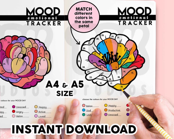 12-month Mood Tracker Printable Wheel Mood Planner: 12 - Etsy Canada