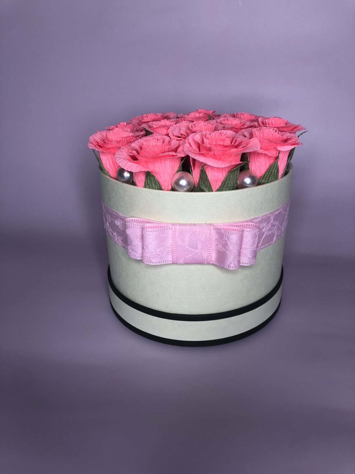 Crepe paper handmade flower box - Etsy Italia
