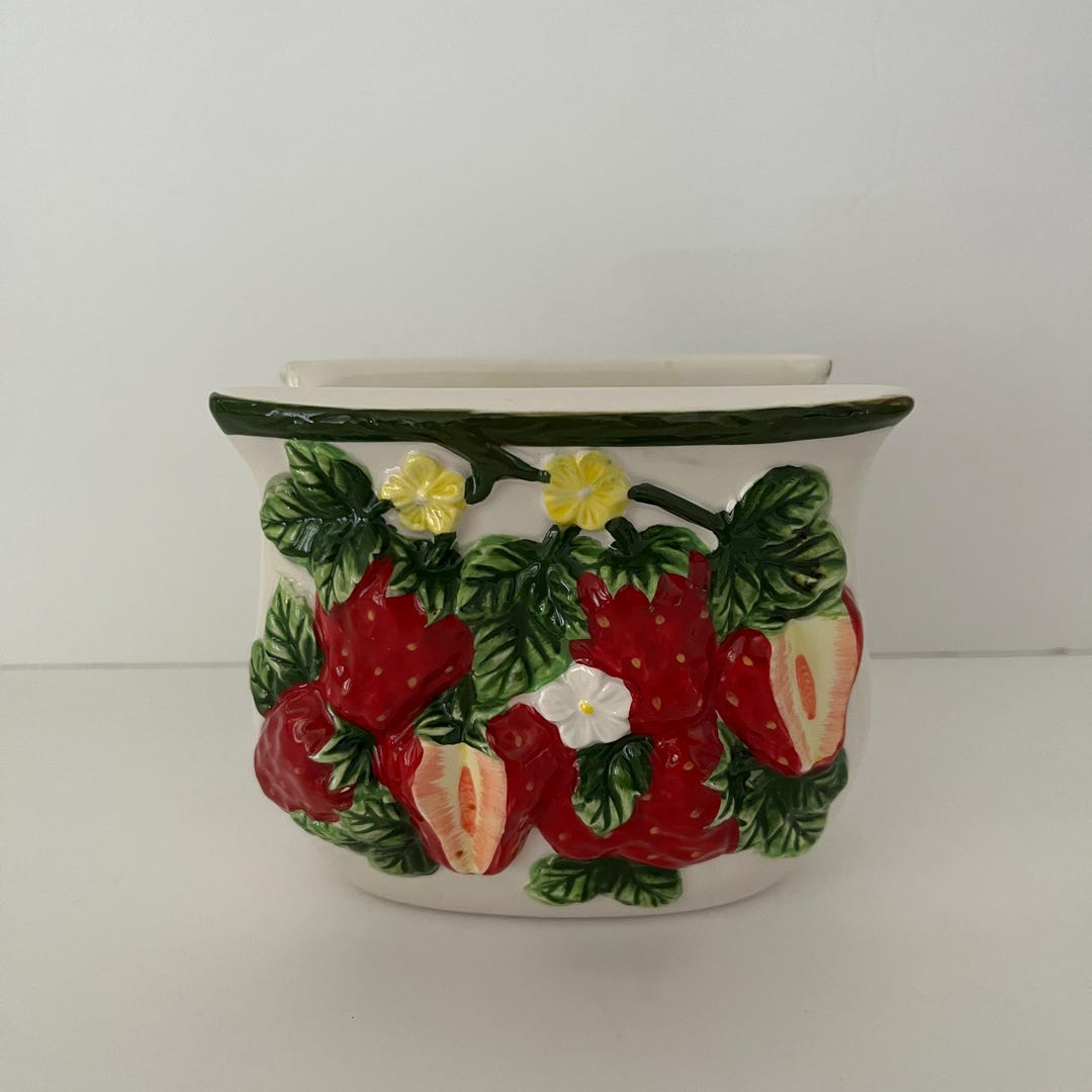 Hand Painted Vintage ARC 3D Strawberry Napkin Holder - Etsy