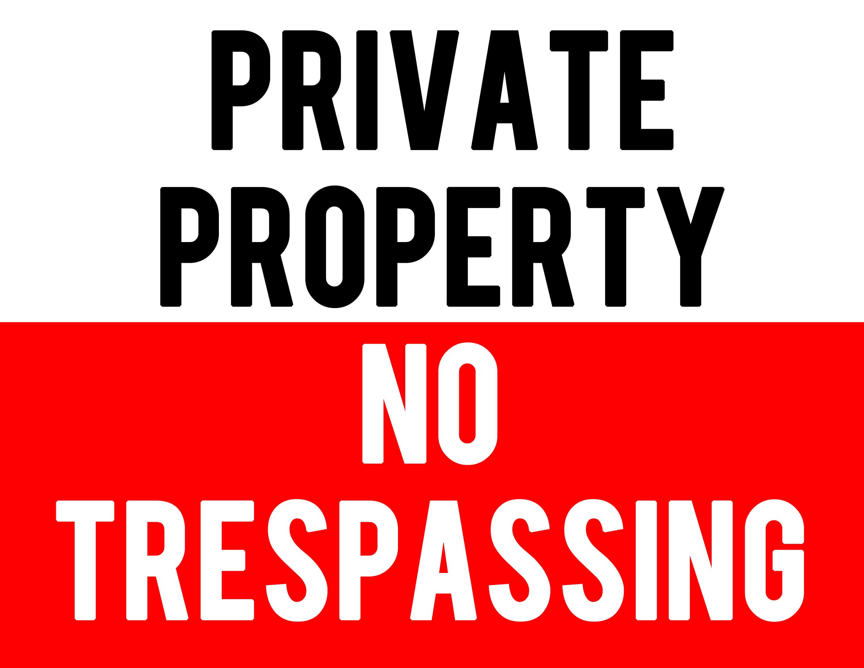 Private Property No Trespassing Digital Sign Download (8.5x11 Inches ...