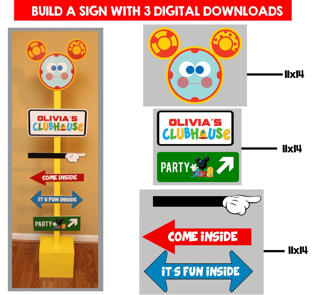 Personalized Customized Mickey Mouse Clubhouse Party Sign - Digital ...