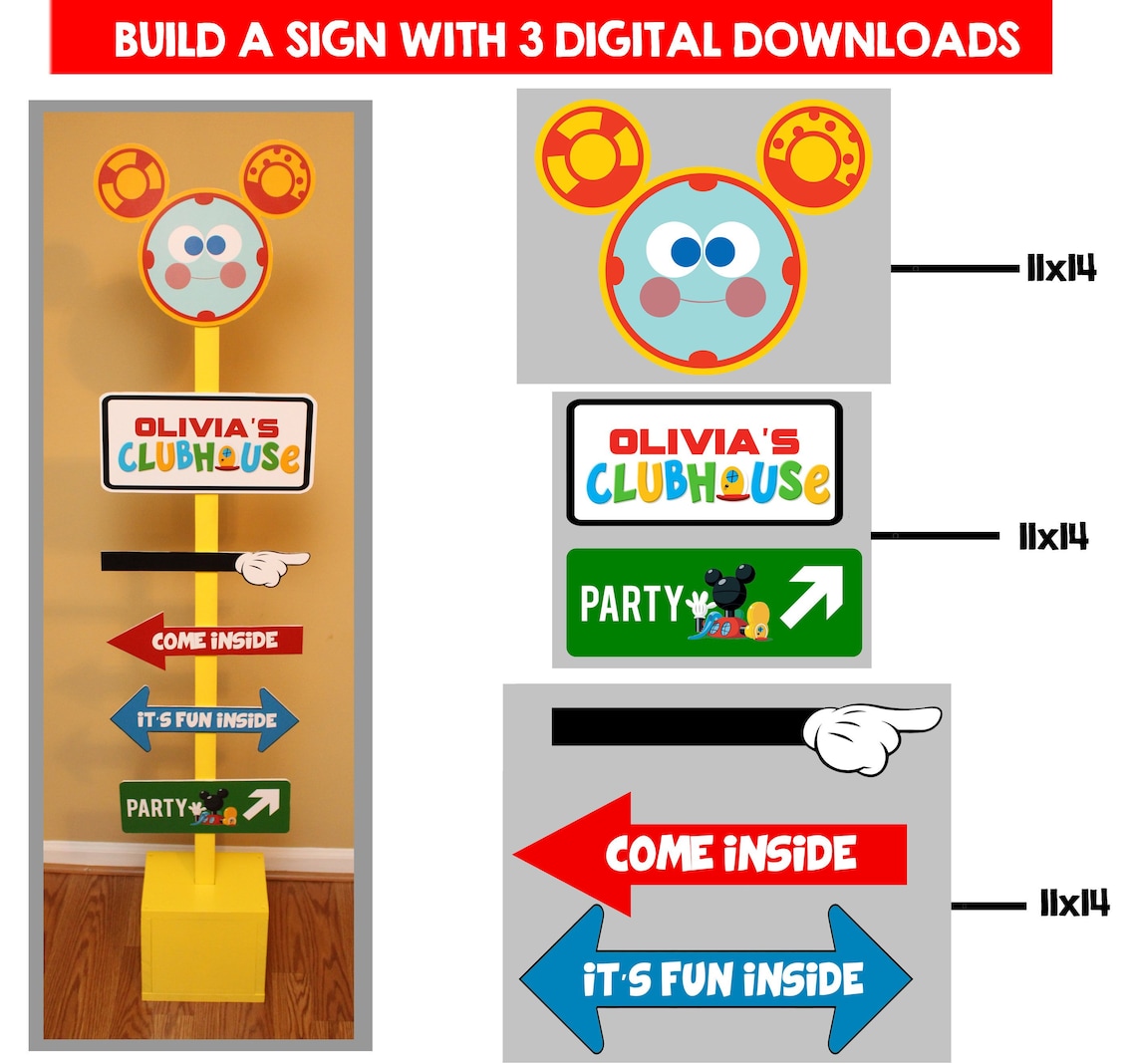 Personalized Customized Mickey Mouse Clubhouse Party Sign - Etsy