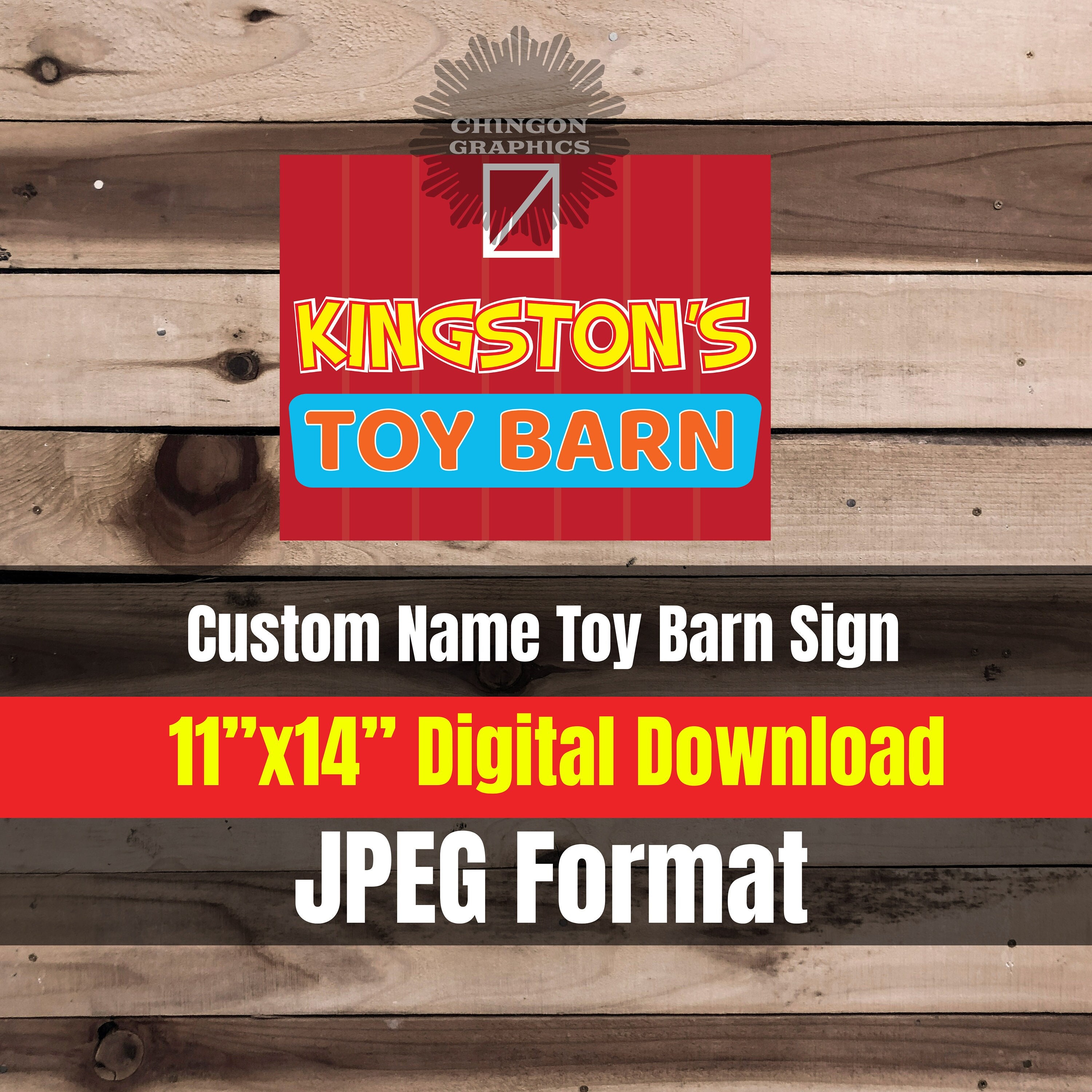 Personalized Customized Toy Barn Sign 11x14 - Digital Download JPEG Toy ...
