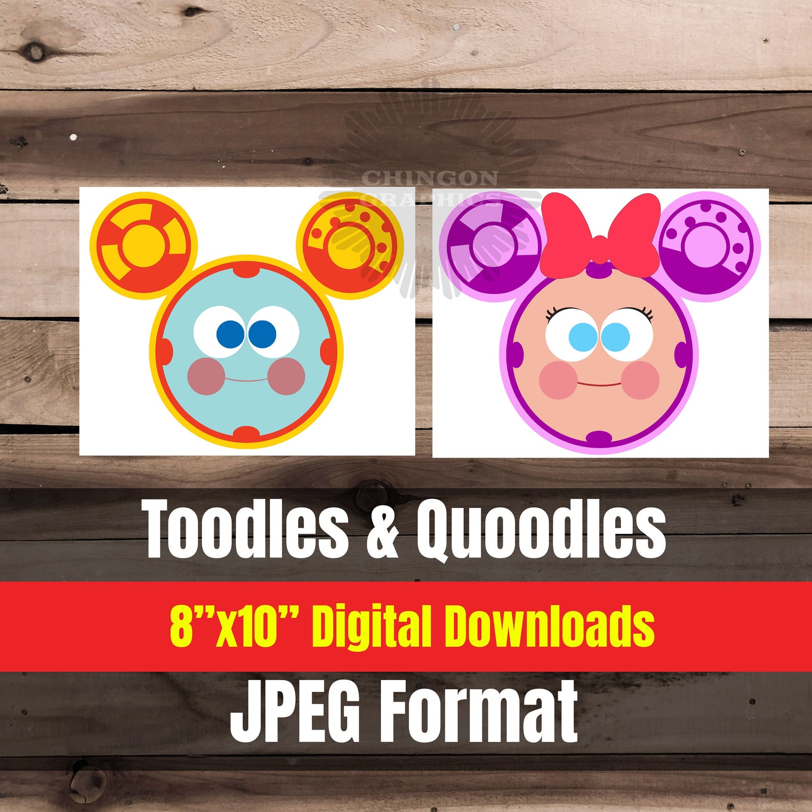 8x10 Toodles & Quoodles Digital Download Mickey Mouse - Etsy