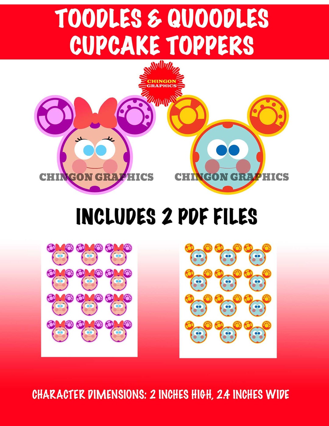Toodles & Quoodles Cupcake Toppers, Mickey Mouse Clubhouse Cupcake ...
