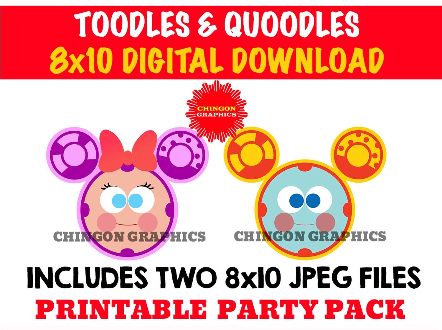 8x10 Toodles & Quoodles Digital Download Mickey Mouse | Etsy