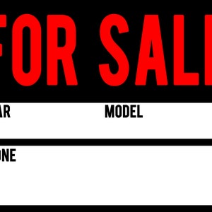 Car for Sale Digital Sign Download (8.5x11 Inches) - JPEG and PDF ...