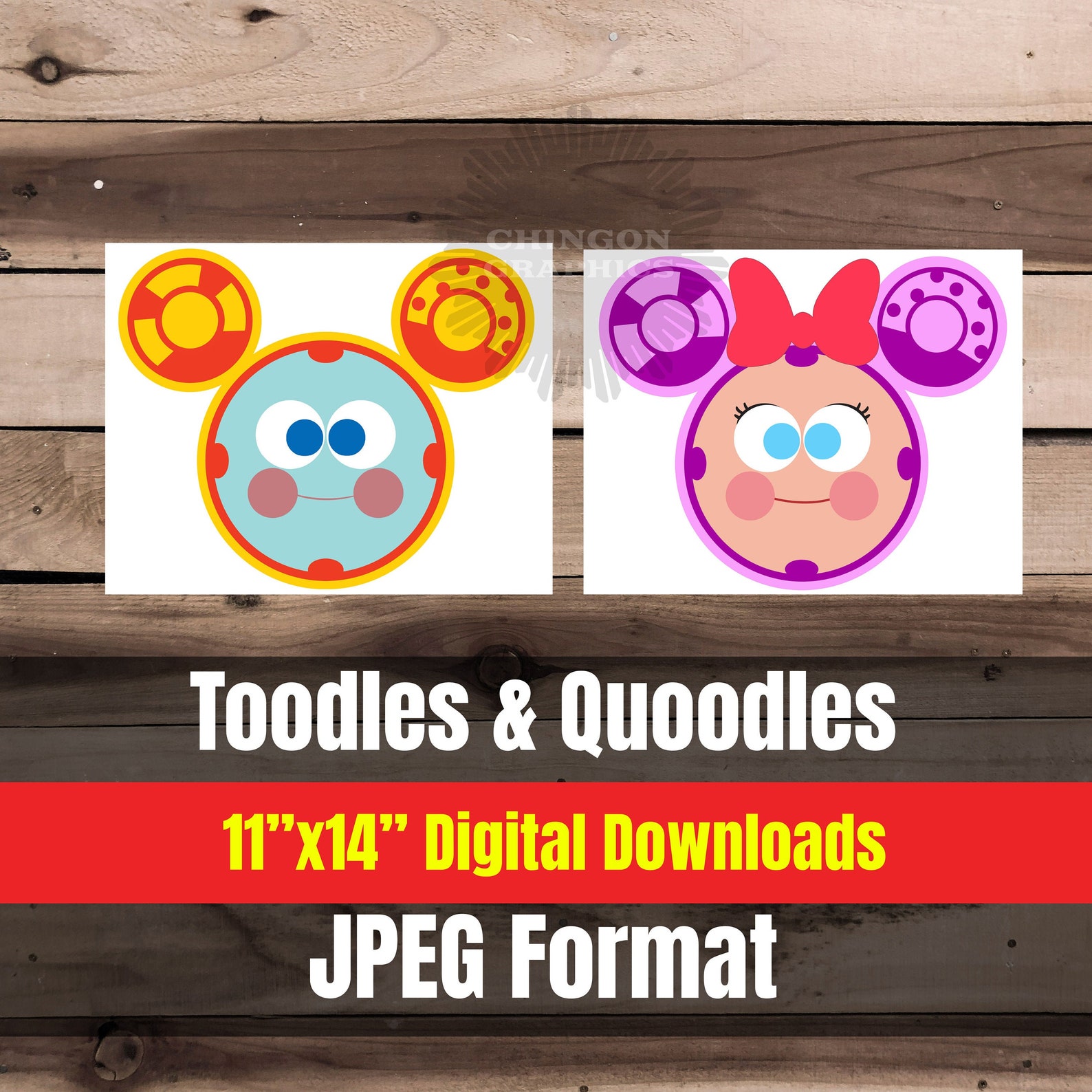 11x14 Toodles and Quoodles Digital Download JPEG Kit Mickey - Etsy
