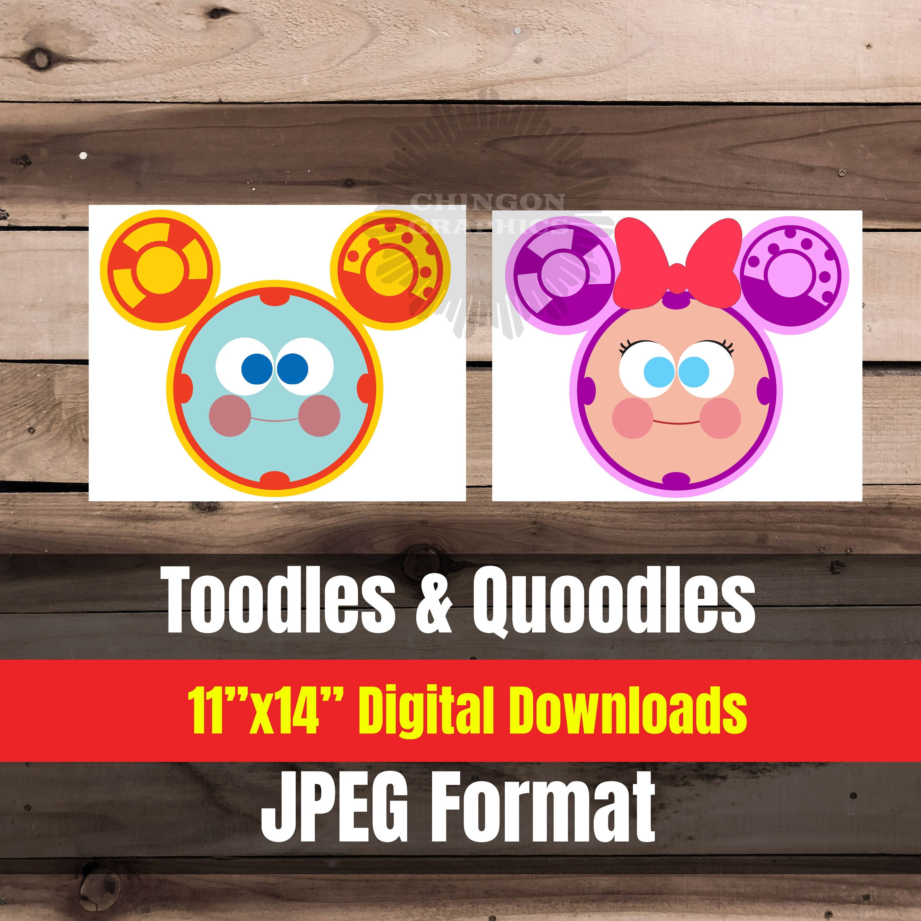 11x14 Toodles and Quoodles Digital Download JPEG kit Mickey | Etsy