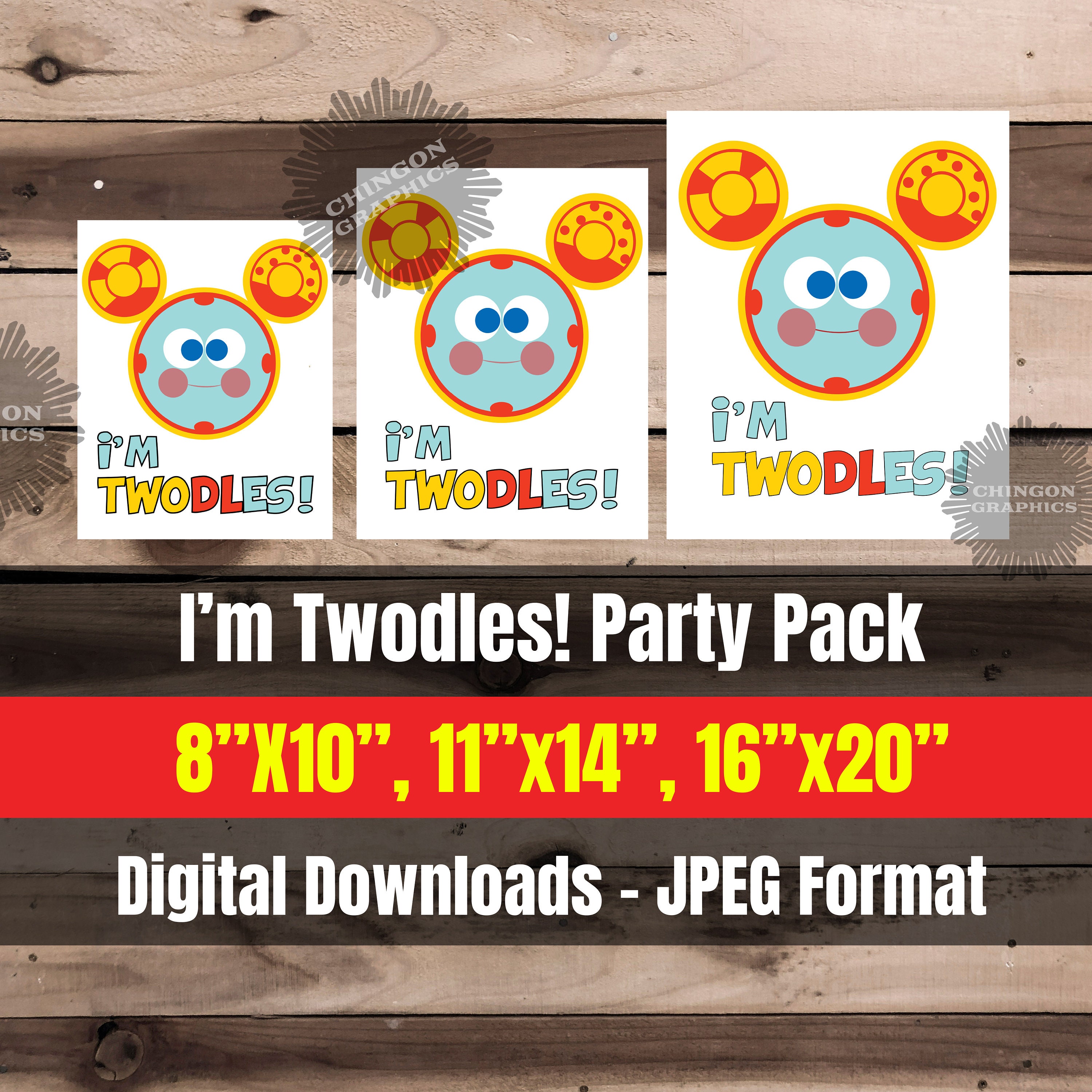 I'm Twodles Party Pack Digital Download 8x10 11x14 16x20 Mickey ...