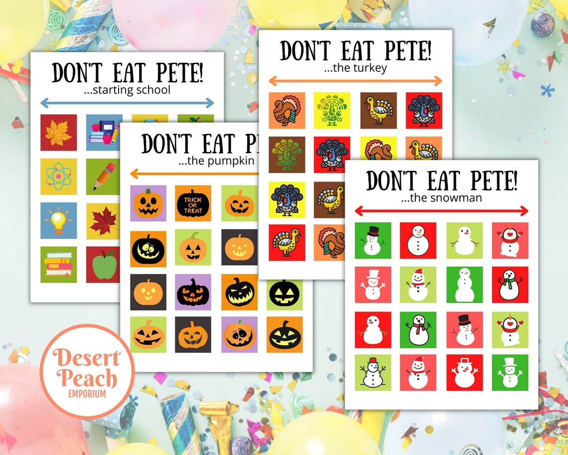 Don't Eat Pete BUNDLE Printable Kids Games Classroom - Etsy