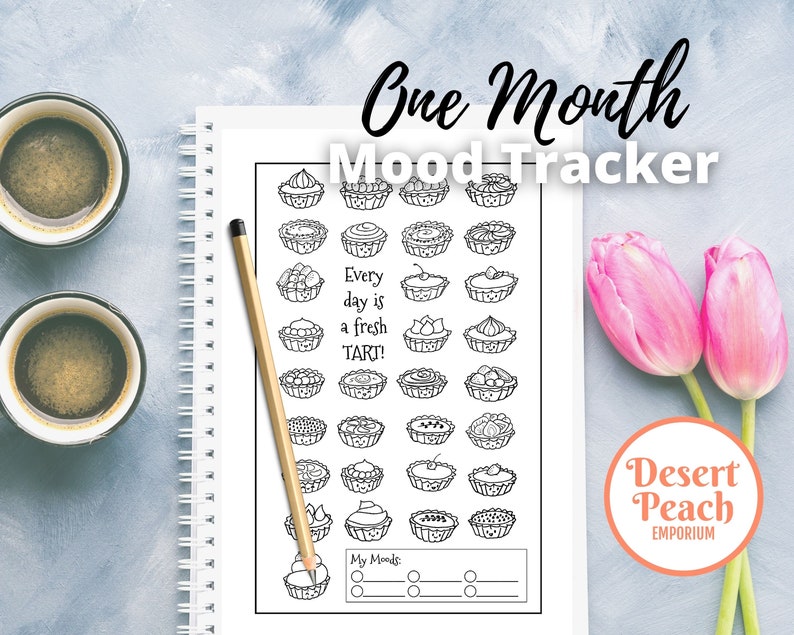 Mood Tracker Coloring Page Bullet Journal Printable Bujo - Etsy