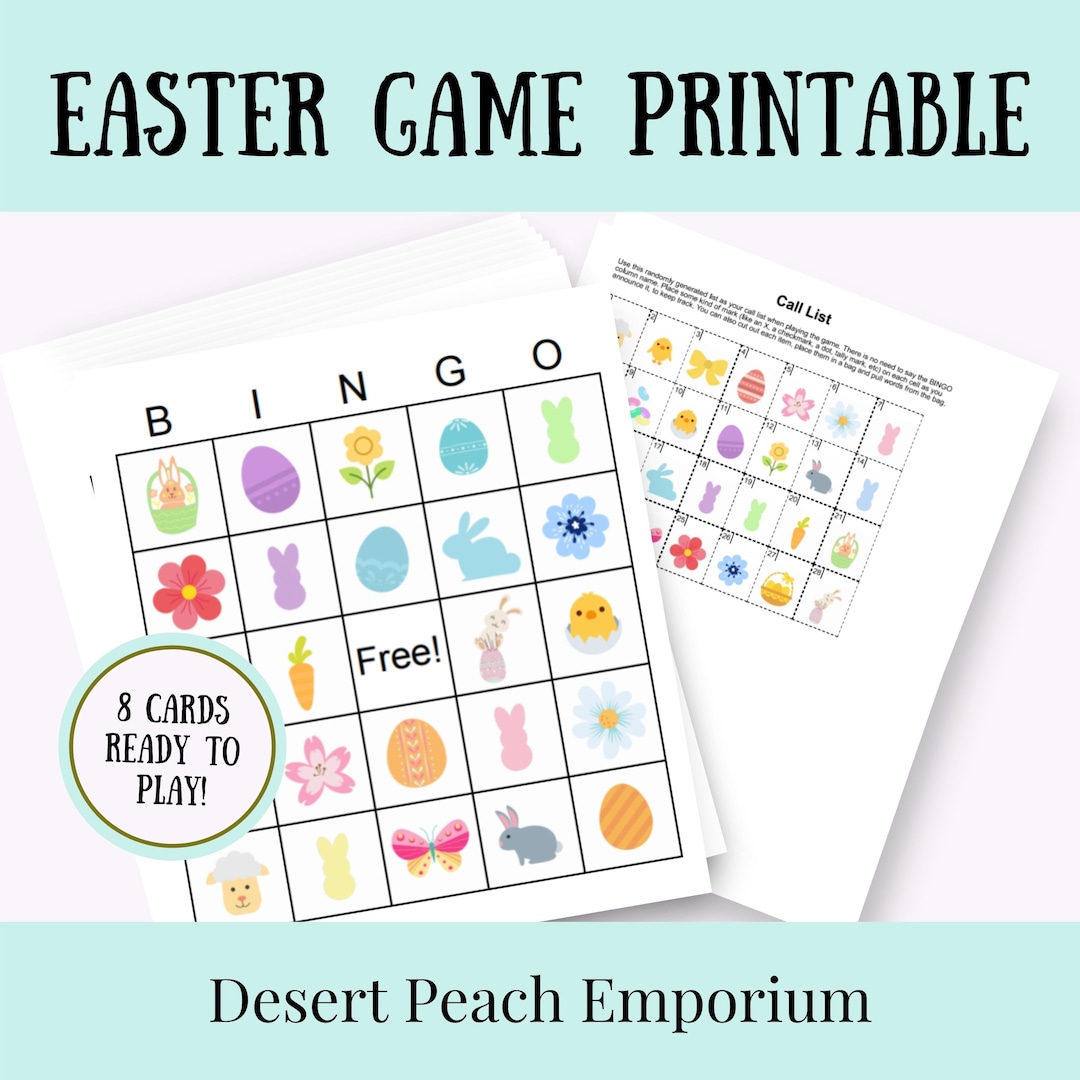 Easter Bingo, Easter Game Printable, Easter Game for Kids, Easter ...