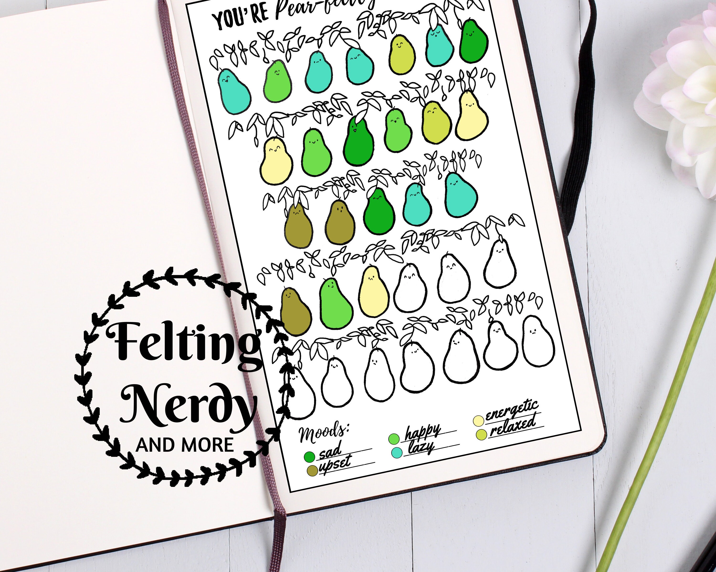 Mood Tracker Coloring Page, Bullet Journal Printable, Bujo Insert ...