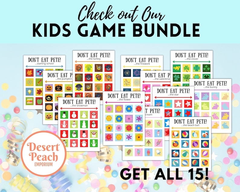 Don't Eat Pete Valentine Game Printable Kids Games Game - Etsy