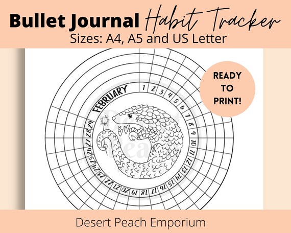 Habit Tracker Printable Coloring Page Tracker Bundle Daily - Etsy