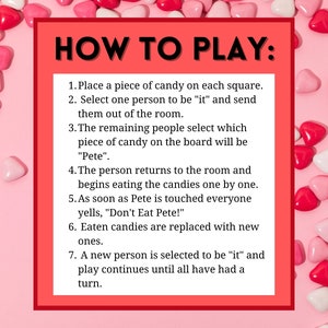 Don't Eat Pete, Valentine Game, Printable Kids Games, Game for Kids ...