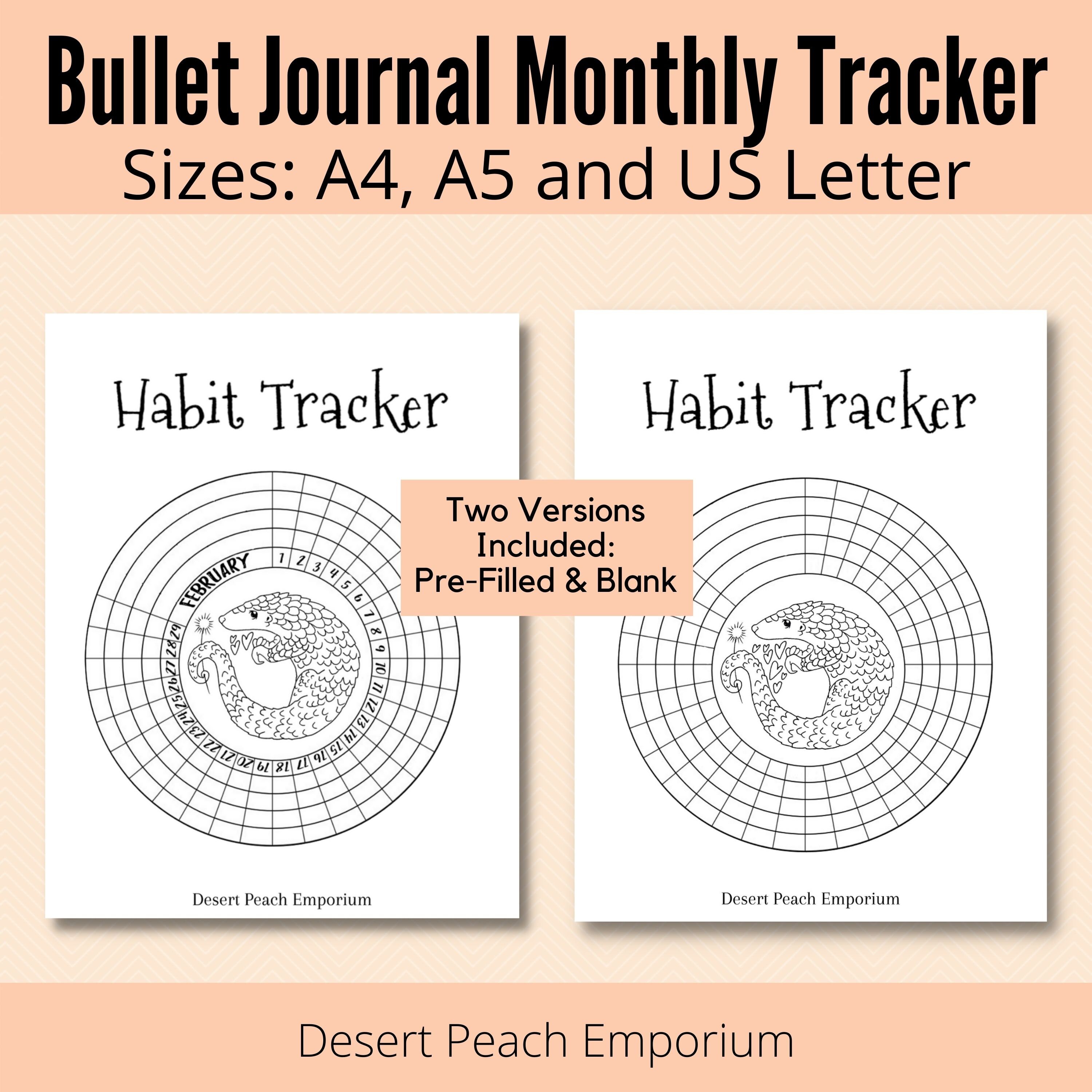 Habit Tracker Printable Coloring Pages, Tracker Bundle, Daily Habit ...