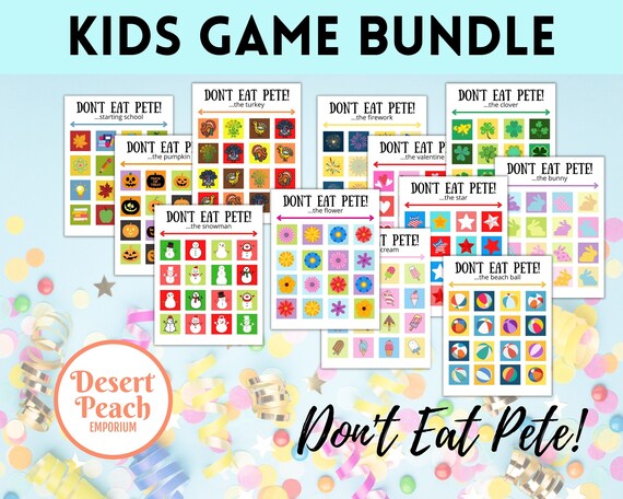 Don't Eat Pete BUNDLE Printable Kids Games Classroom | Etsy