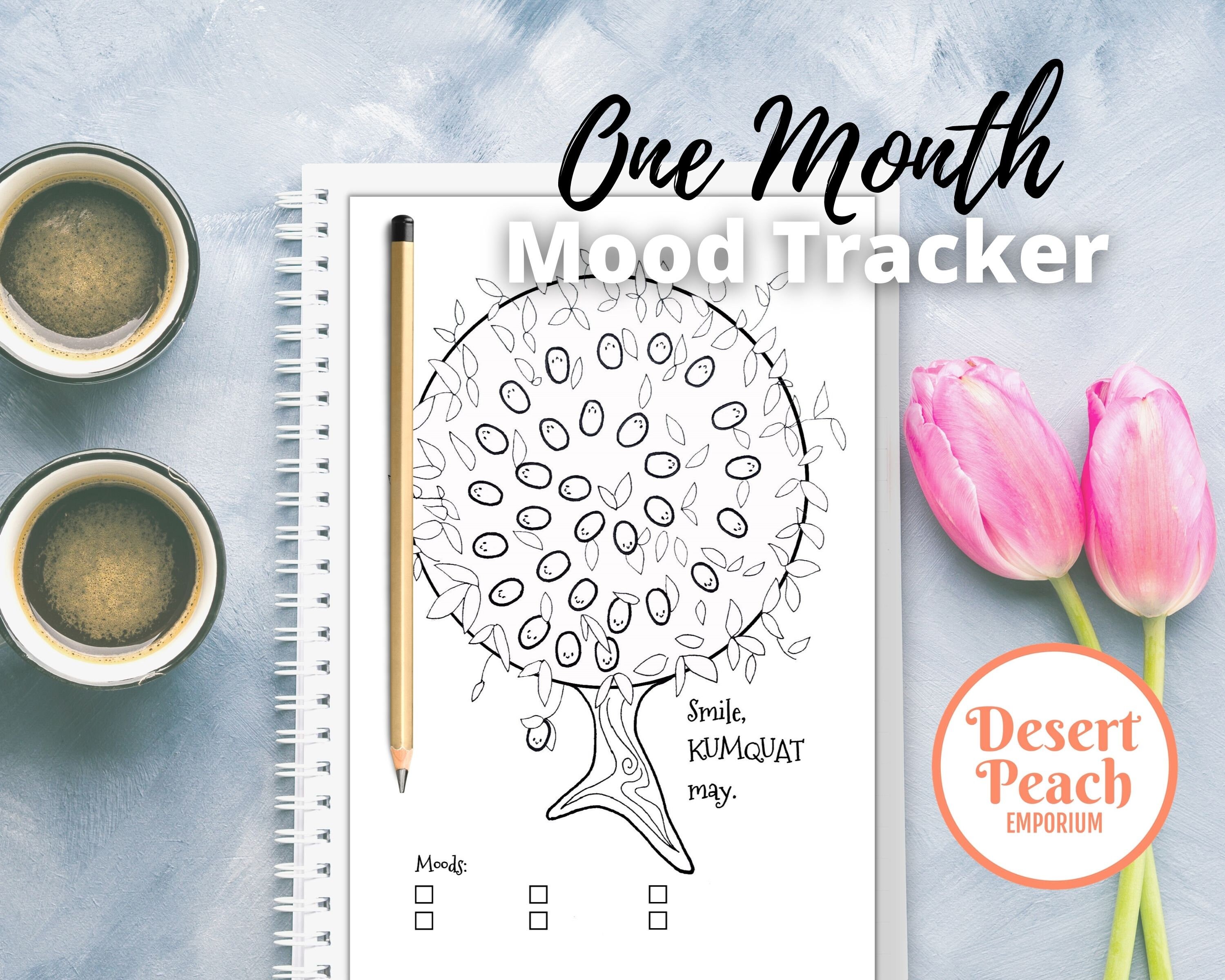 Mood Tracker Coloring Page, Bullet Journal Printable, Bujo Insert ...