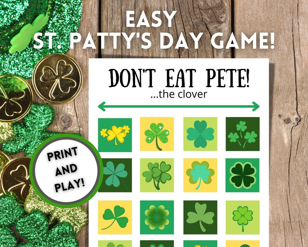 St Patrick's Day Game, Don't Eat Pete, Kids Game, Printable Kids Games ...