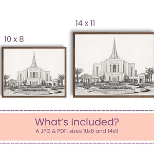 Gilbert, Arizona Temple Artwork Digital Download, LDS Temple Drawing ...
