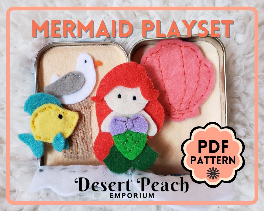 Mermaid Doll Felt Playset Sewing Pattern: Altoid Tin Toy (PDF Pattern ...