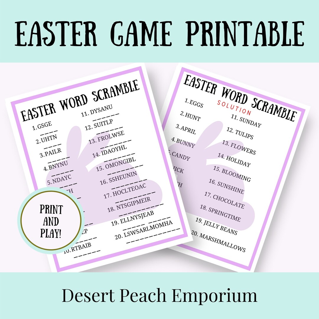 Easter Games Printable, Easter Game for Kids, Easter Printable, Easter ...