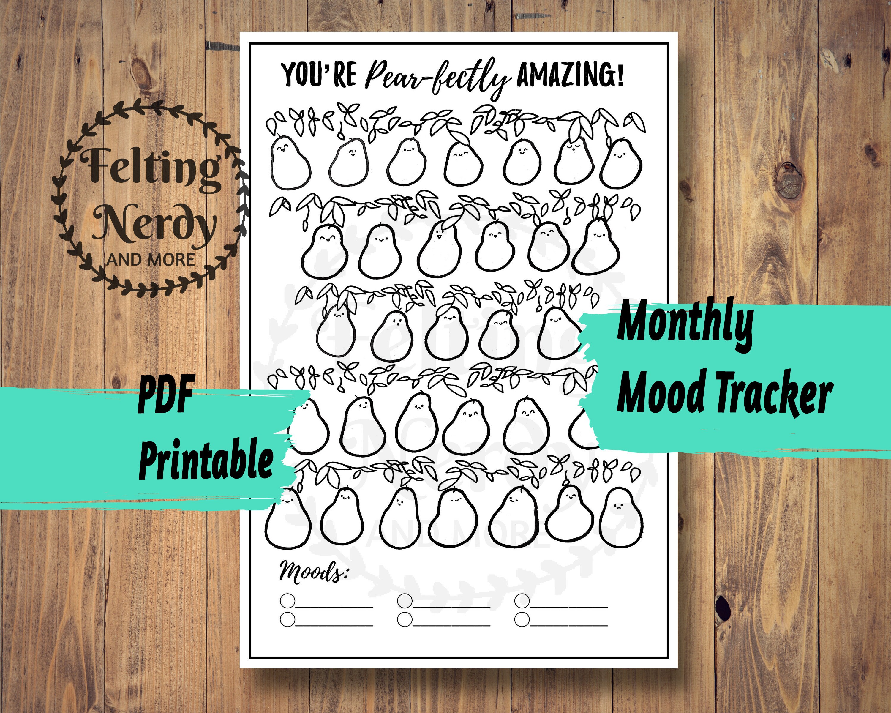 Mood Tracker Coloring Page, Bullet Journal Printable, Bujo Insert ...