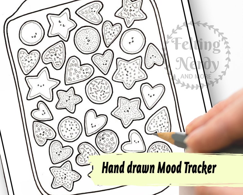 Mood Tracker Coloring Page, Bullet Journal Printable, Bujo Insert ...