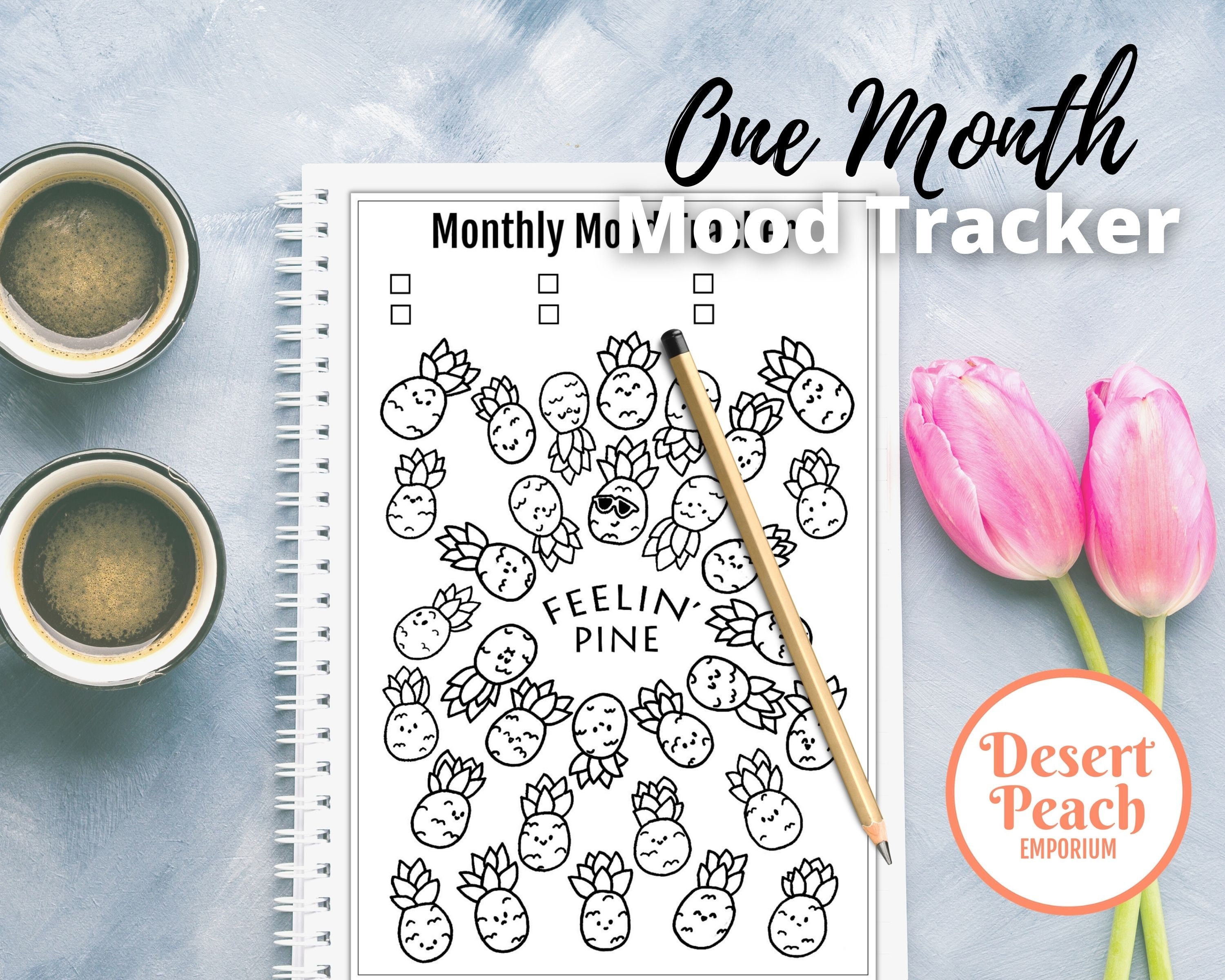 Mood Tracker Coloring Page Bullet Journal Printable Bujo - Etsy