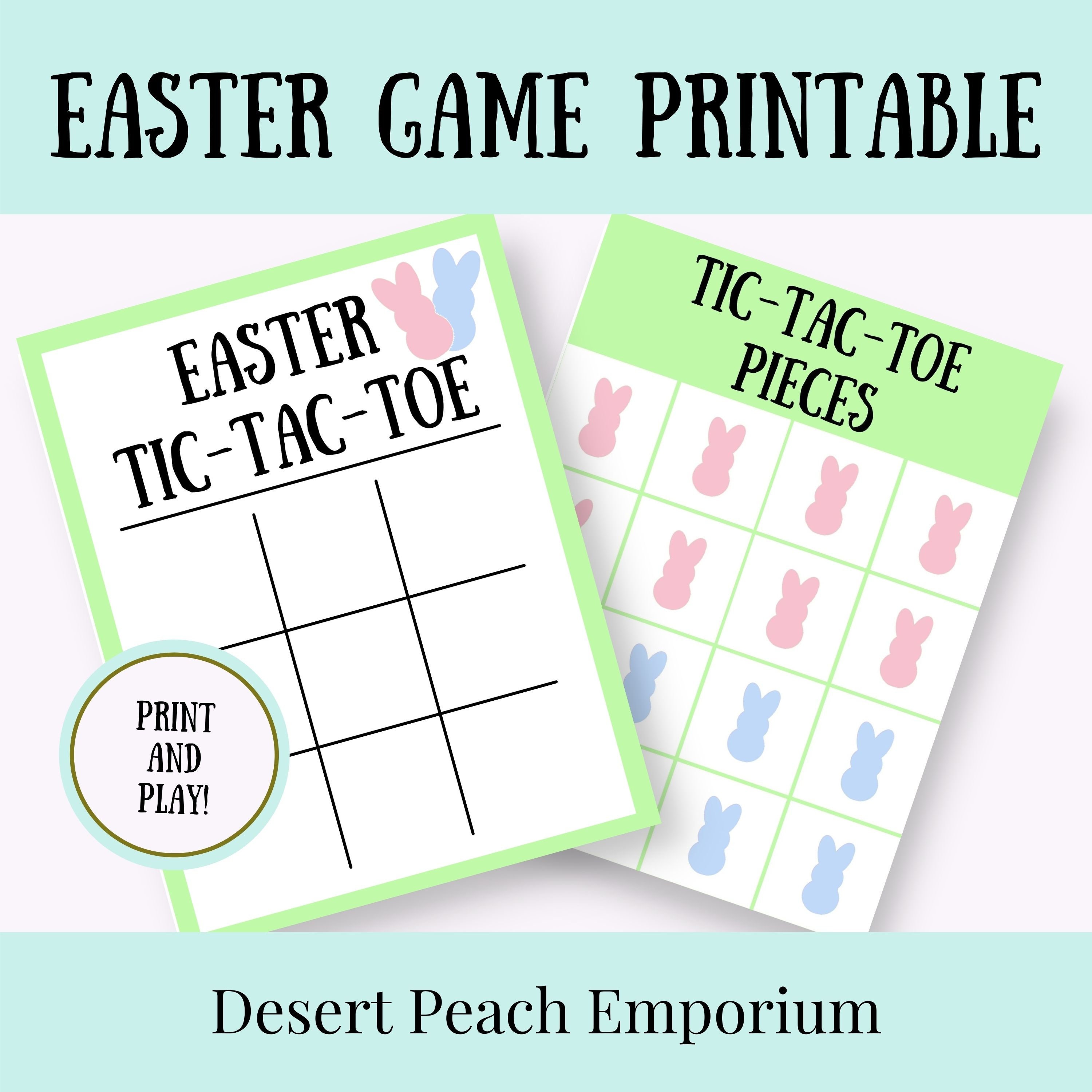 Easter Tic Tac Toe, Easter Game Printable, Easter Game for Kids, Easter ...