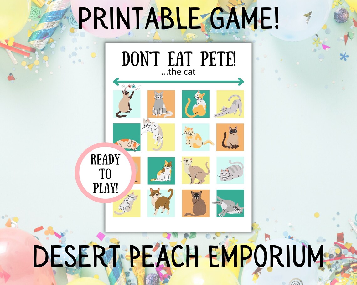 Don't Eat Pete Kids Game Printable Kids Games Game for | Etsy