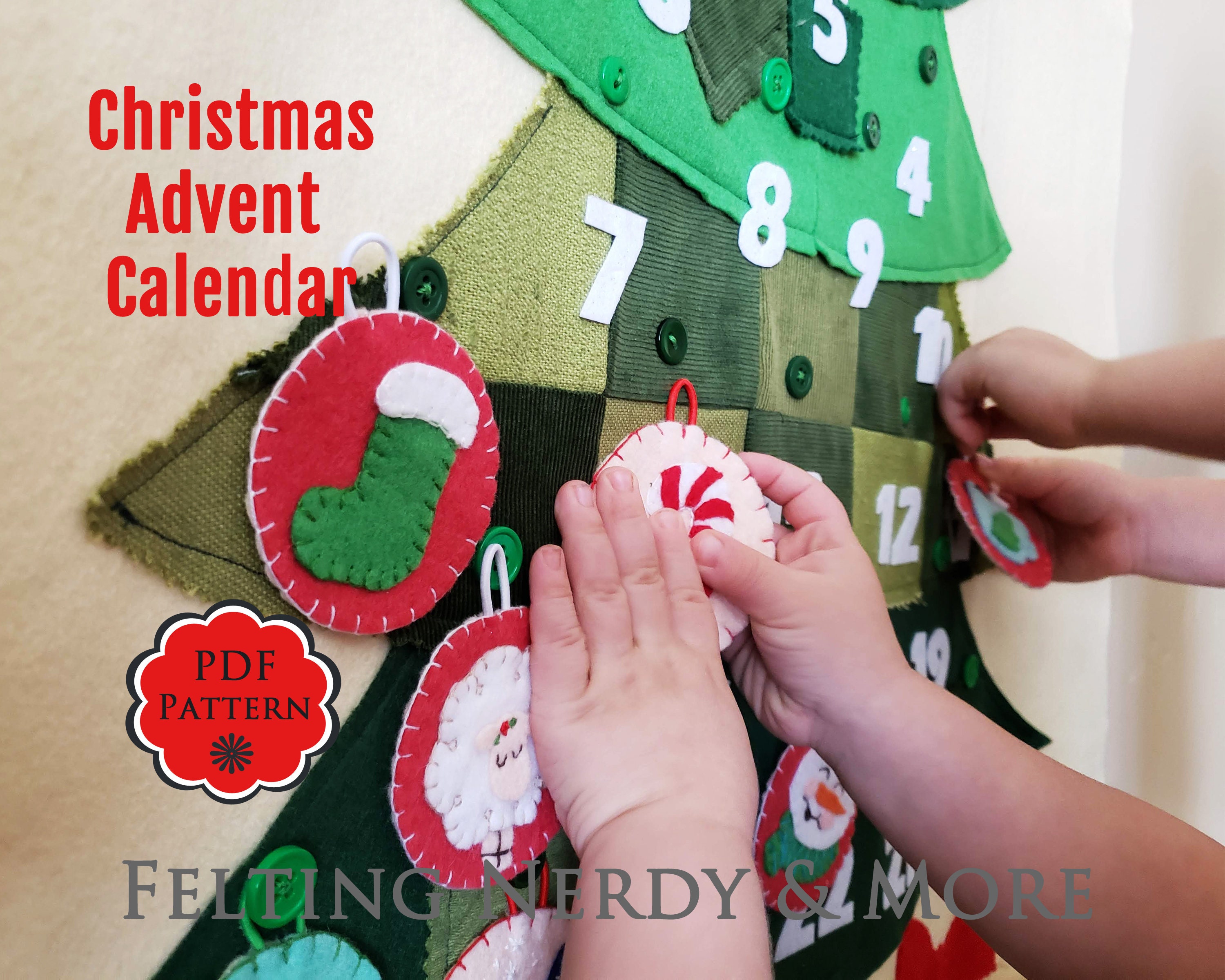 Advent Calendar for Kids, PATTERN, Felt Advent Tree, Christmas ...