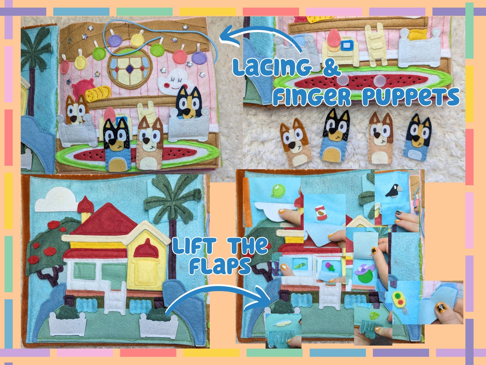 Bluey Quiet Book Sewing Pattern: Heeler Family Activity (PDF Pattern ...