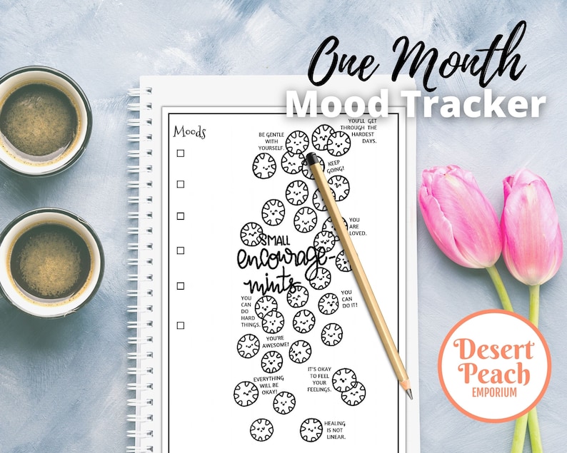 Mood Tracker Coloring Page, Bullet Journal Printable, Bujo Insert ...
