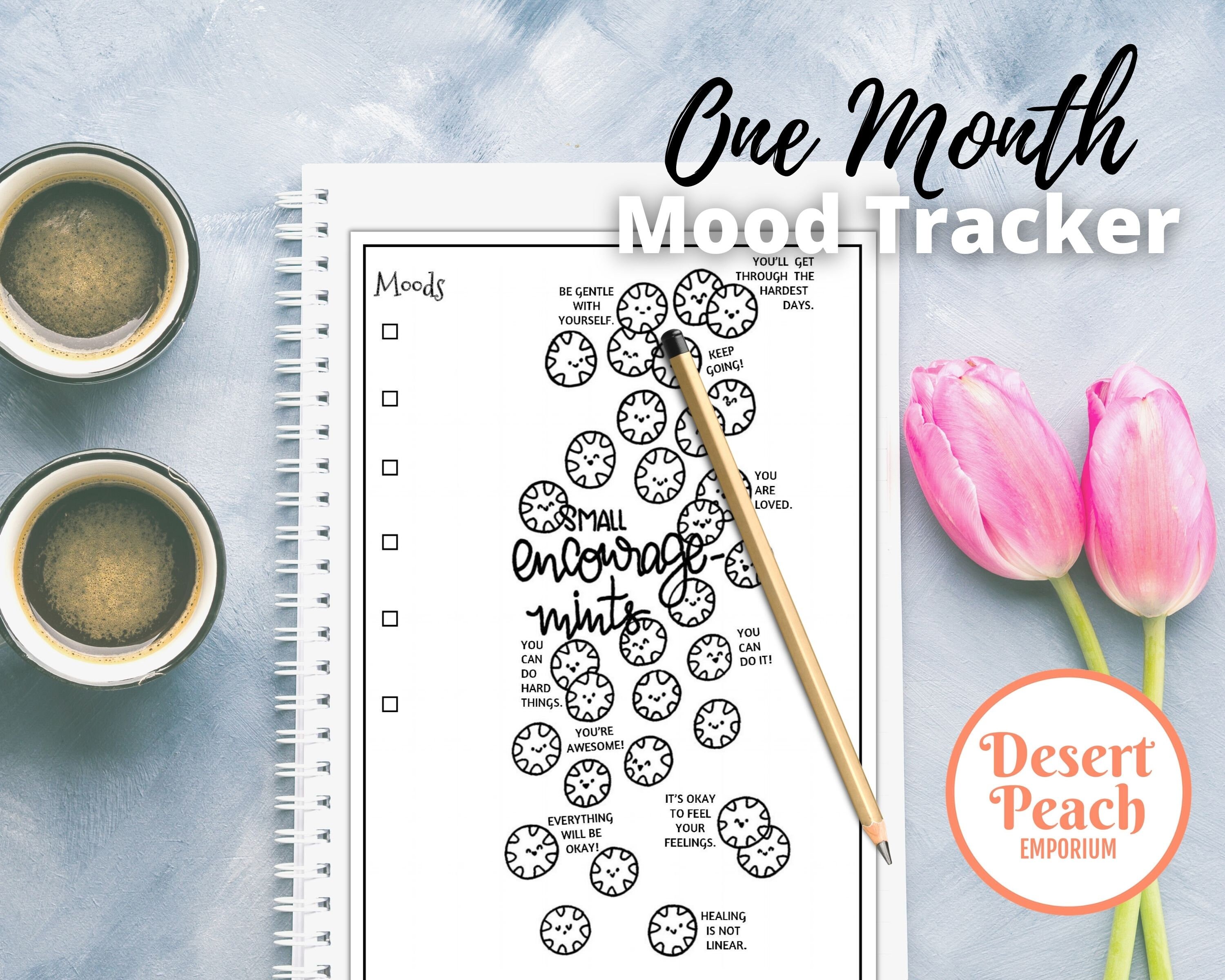 Mood Tracker Coloring Page, Bullet Journal Printable, Bujo Insert ...