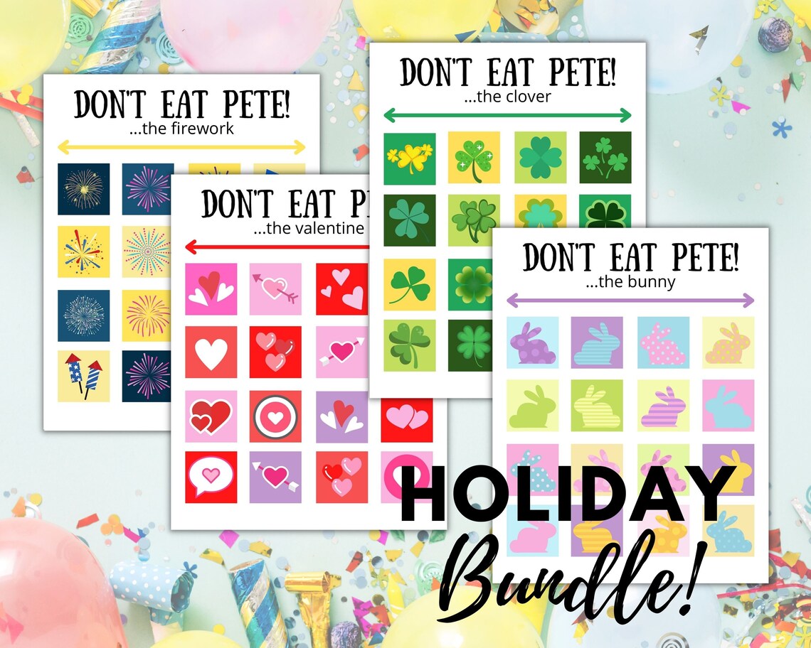 Don't Eat Pete BUNDLE Printable Kids Games Classroom - Etsy