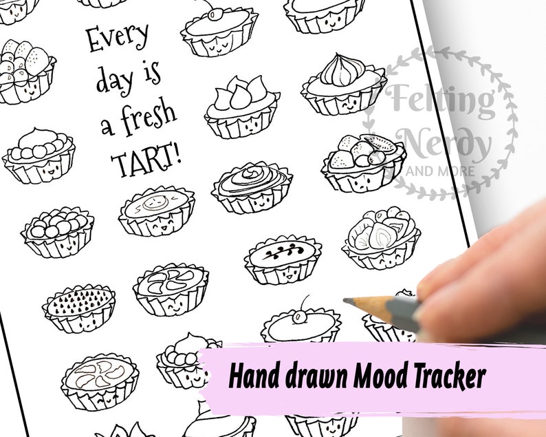 Mood Tracker Coloring Page Bullet Journal Printable Bujo - Etsy