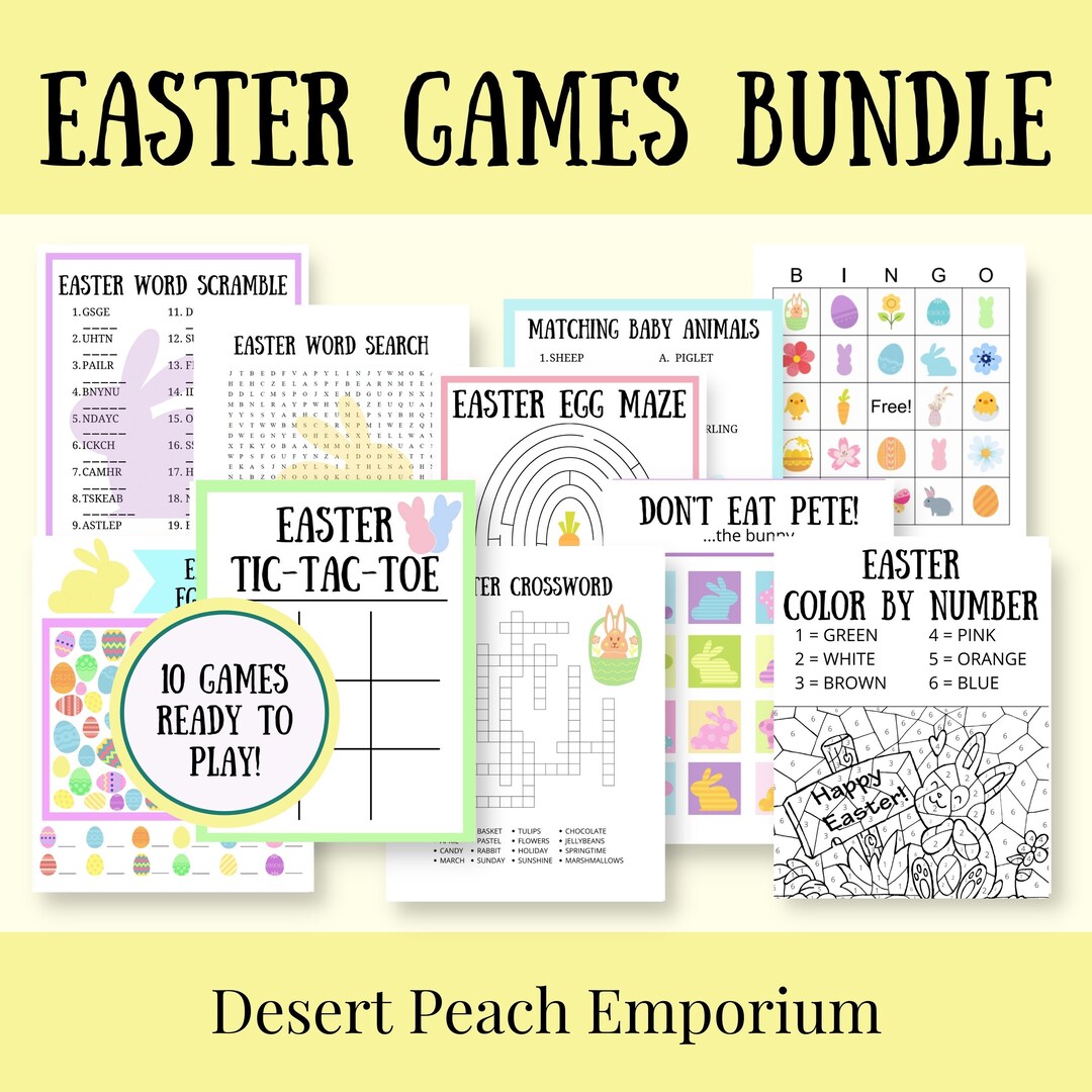 Easter Games Bundle, Printable Easter Games, Easter Printable, Easter ...