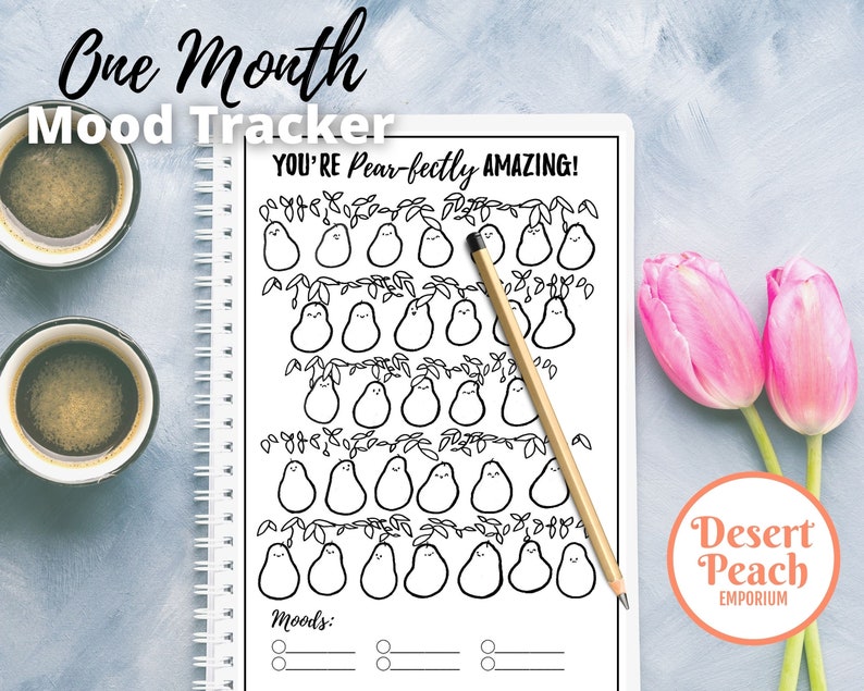 Mood Tracker Coloring Page, Bullet Journal Printable, Bujo Insert ...