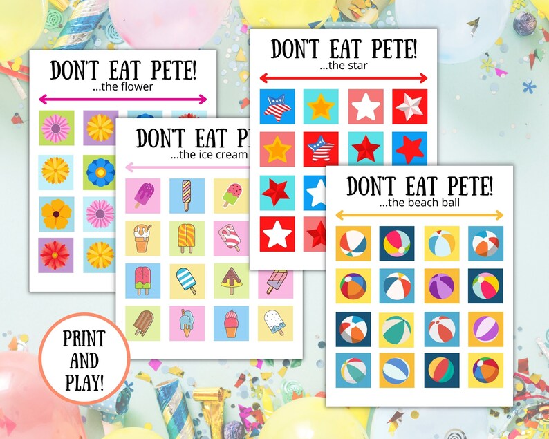 Don't Eat Pete BUNDLE Printable Kids Games Classroom - Etsy